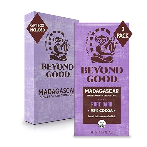 Beyond Good Chocolate Bars | 3 Pack 92% Pure Dark Chocolate | Gift Box ...
