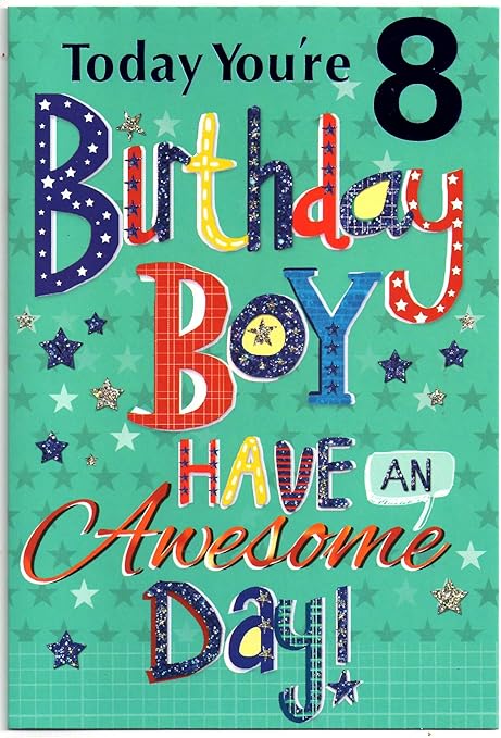 Children s Birthday Card For Eight 8 Year Old Boy Free 1st Class children-s-birthday-card-for-eight-8-year-old-boy-free-1st-class