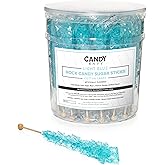 Amazon.com : Blue Rock Candy Sugar Sticks - Blue Raspberry Flavored ...