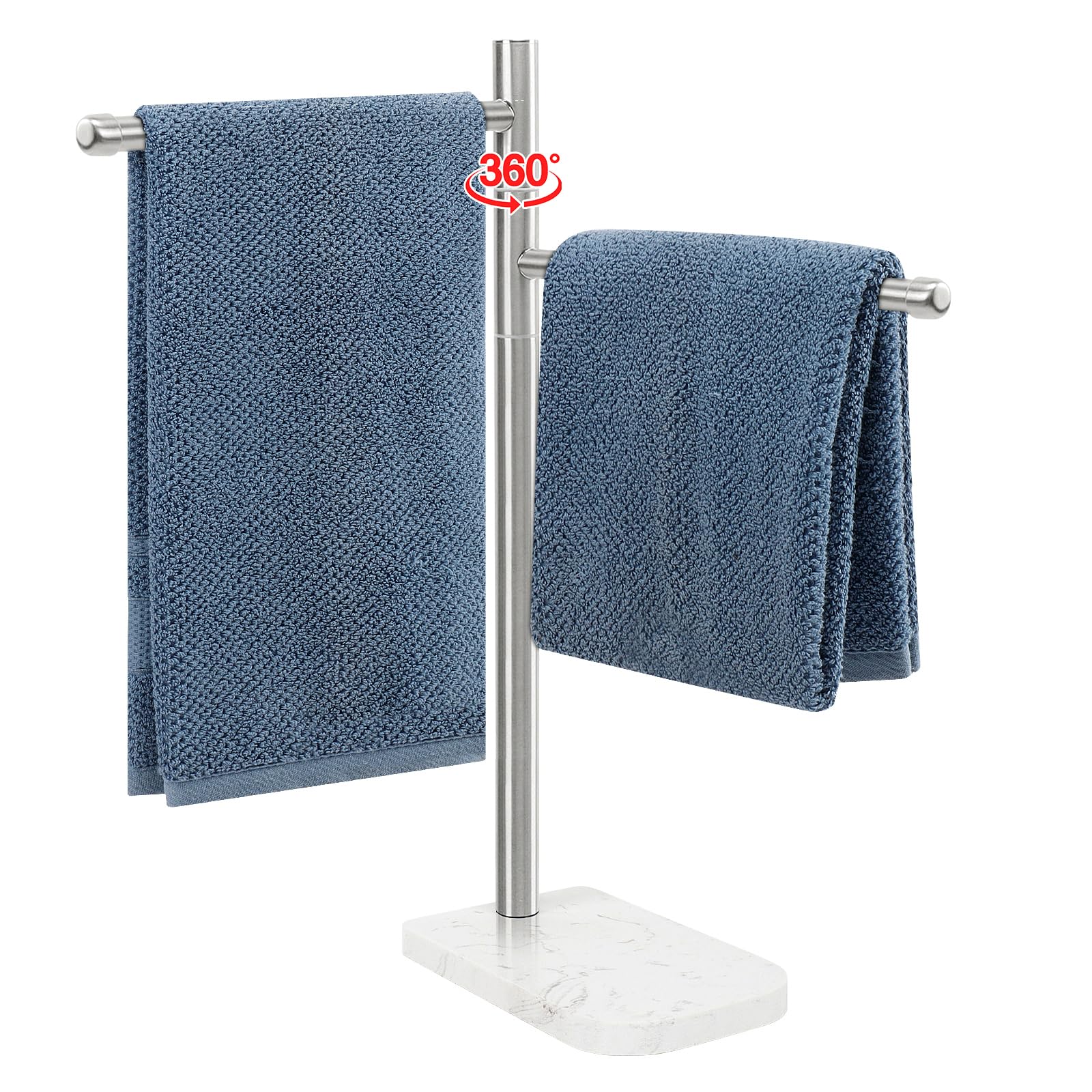 BathAce Hand Towel Holder, F-Shape Hand Towel Stand with Marble Base ...