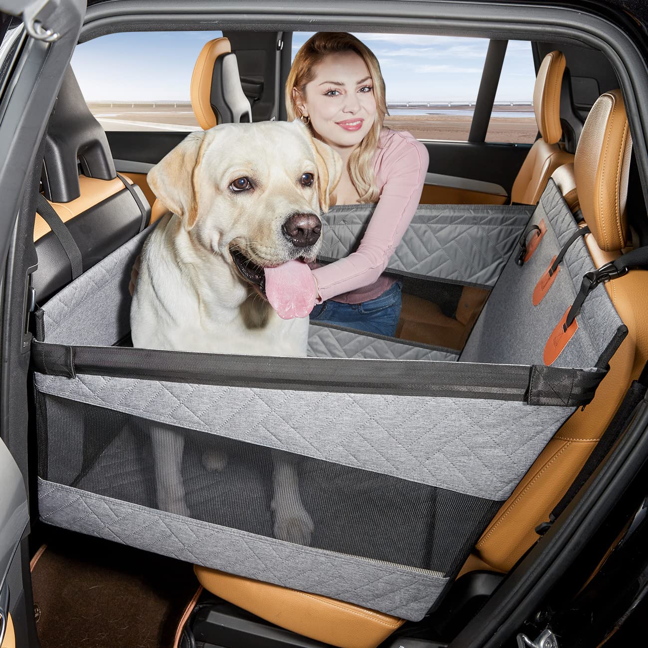 TKYZ Dog Car Seat for Medium Dogs,Back Seat Extender for Dogs,Large ...