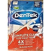 Amazon.com : DenTek Complete Clean | Easy Reach Angled Floss Picks | No Break & No Shred Floss ...