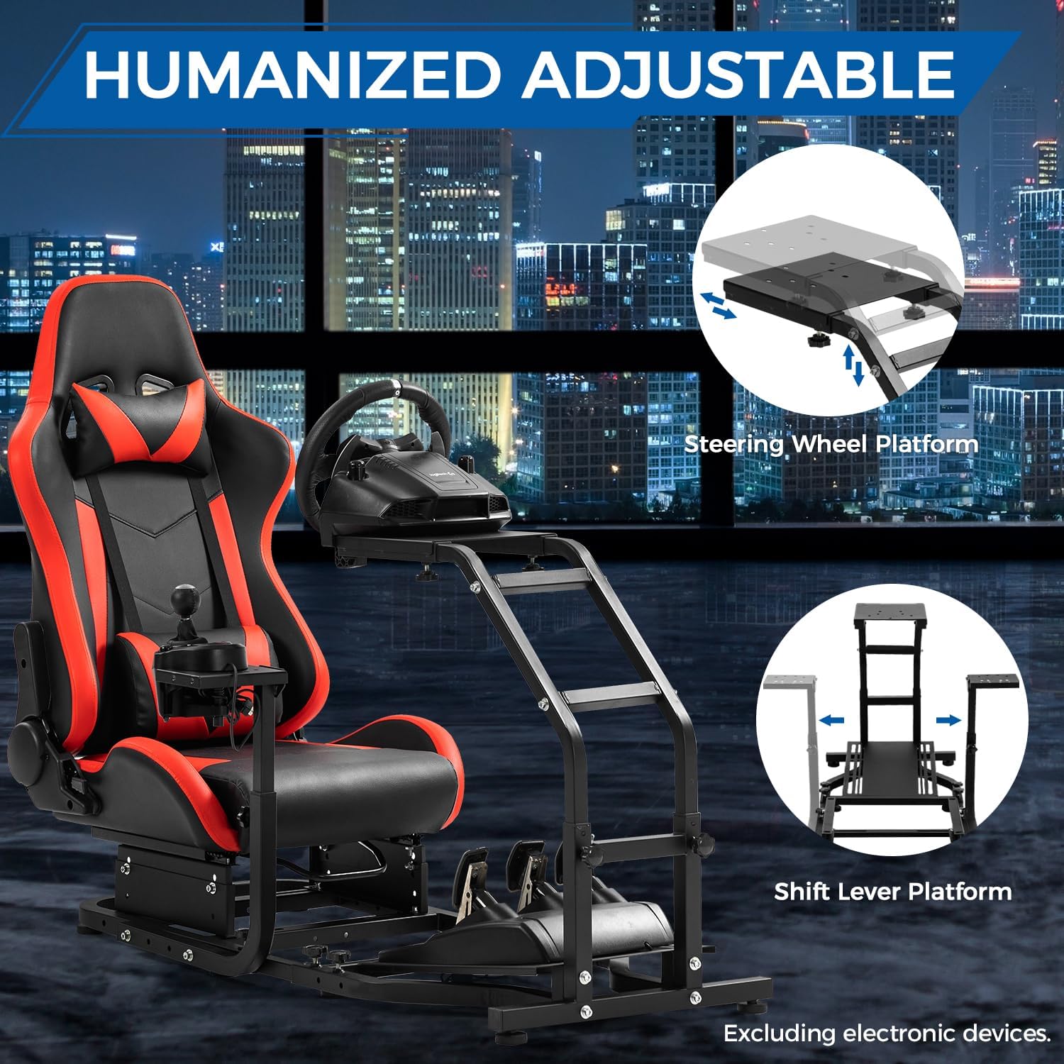 Mua Hottoby Adjustable Sim Driving Simulator Cockpit with Red Seat Fits ...