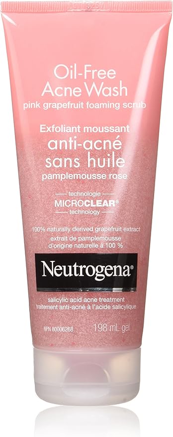 Neutrogena Acne Exfoliating Face Scrub, Pink Grapefruit Salicylic Acid ...