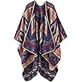 Moss Rose Women's Shawl Wrap Poncho Ruana Cape Open Front Sweater Cardigan for Fall Kimono ...