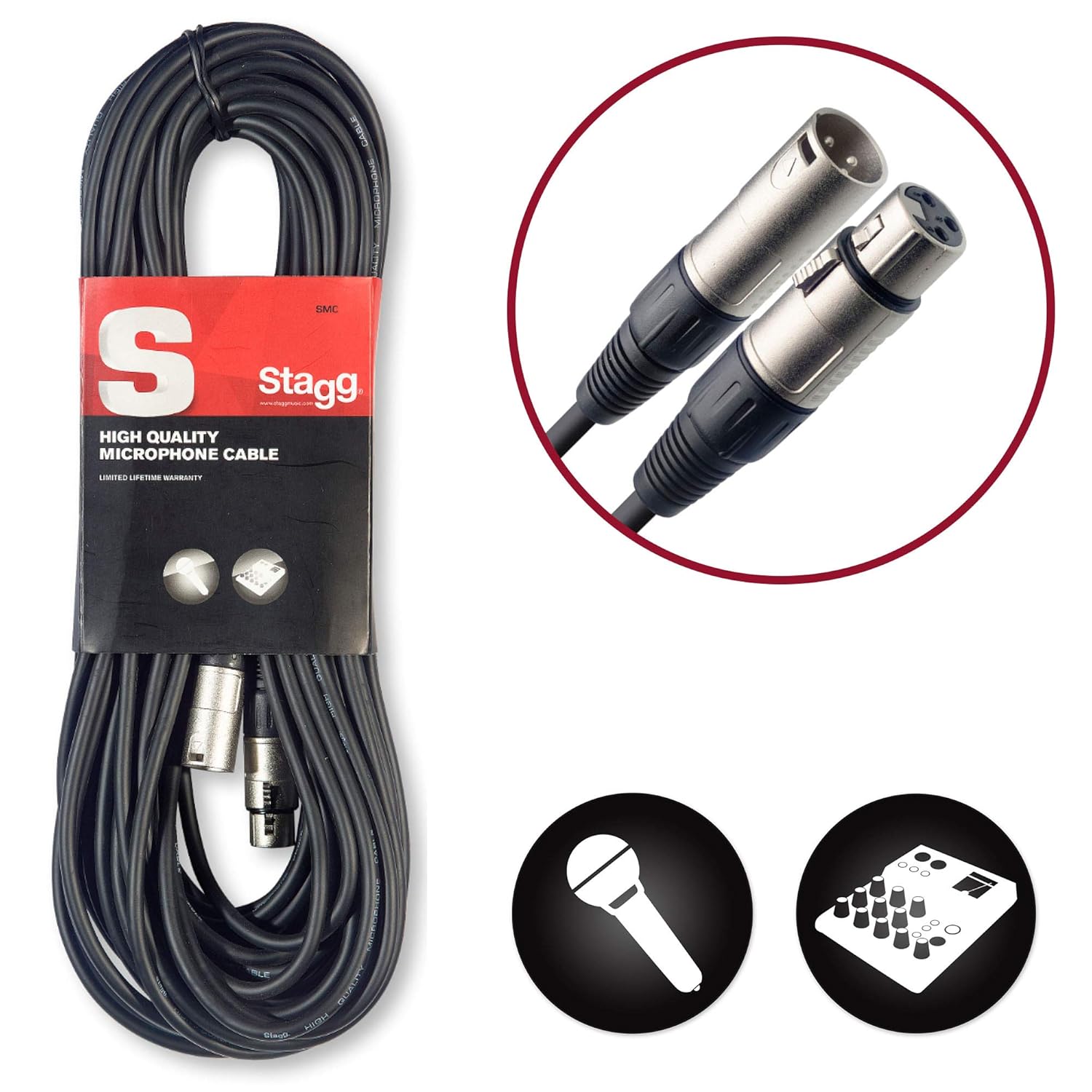 Stagg SMC10 Standard Microphone Cable, 10m: Amazon.in: Musical Instruments