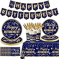Amazon.com: 142Pcs Retirement Tableware Party Decorations Happy ...