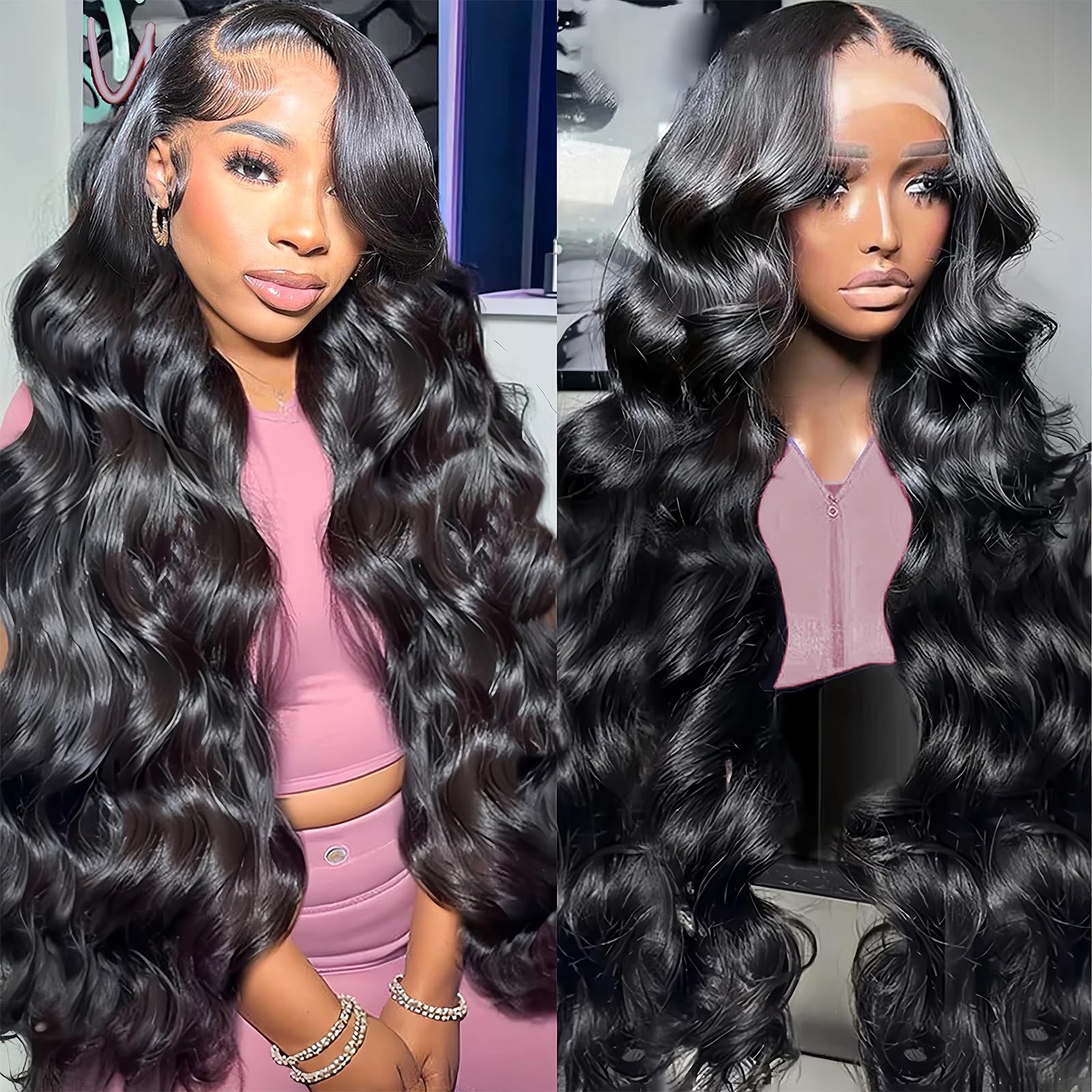Mua Body Wave HD Lace Front Wigs Human Hair Pre Plucked 28 Inch 180% ...