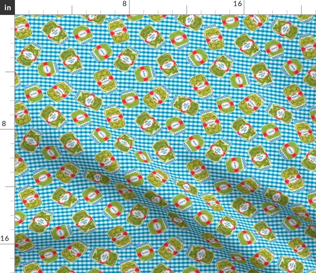 Amazon.com: Spoonflower Fabric - Pickle Jars Picnic Background Pickles ...