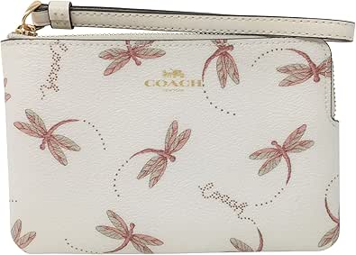 COACH Dragonfly Print Corner Zip Chalk/Multi One Size: Handbags: Amazon.com