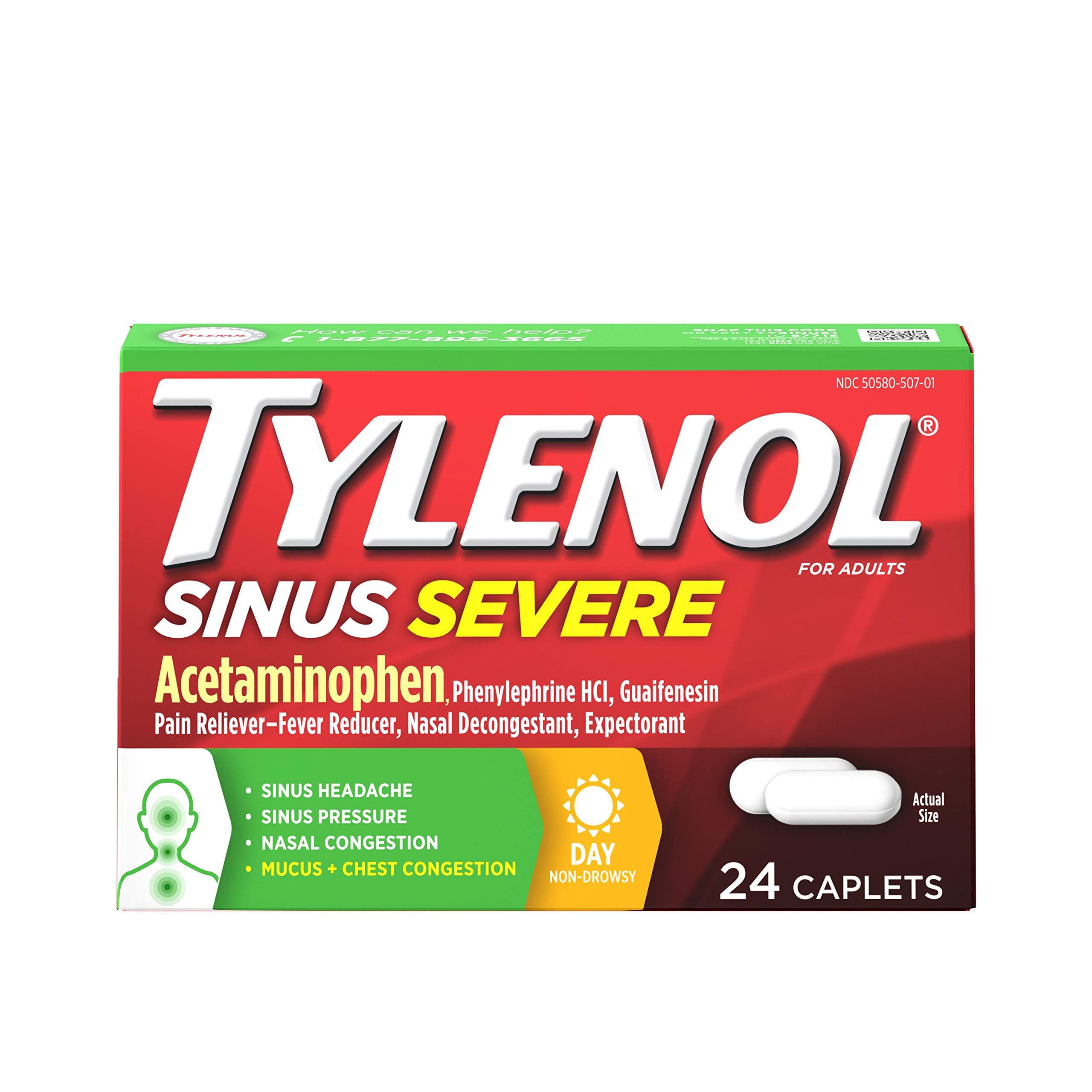 Mua Sinus Severe Daytime Cold & Flu Relief Medicine Caplets, Non-Drowsy ...