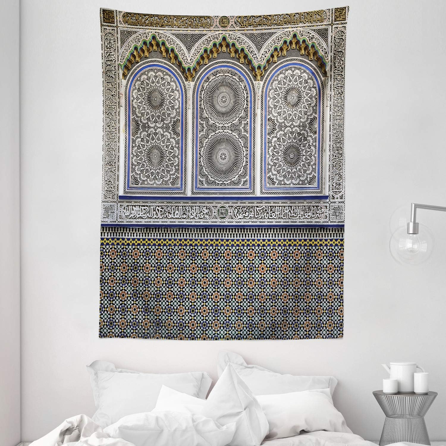 Amazon.com: Ambesonne Orient Tapestry, Nostalgic Moroccan Architecture ...