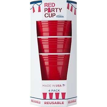 Amazon.com | Trudeau 16-OunceDouble Wall Reusable Red Party Cup, Set of ...