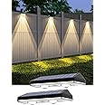 Solar Fence Lights ,RGB & Warm White & 6 Colors Bright Lens LED Dusk to Dawn Deck Light, Fence ...