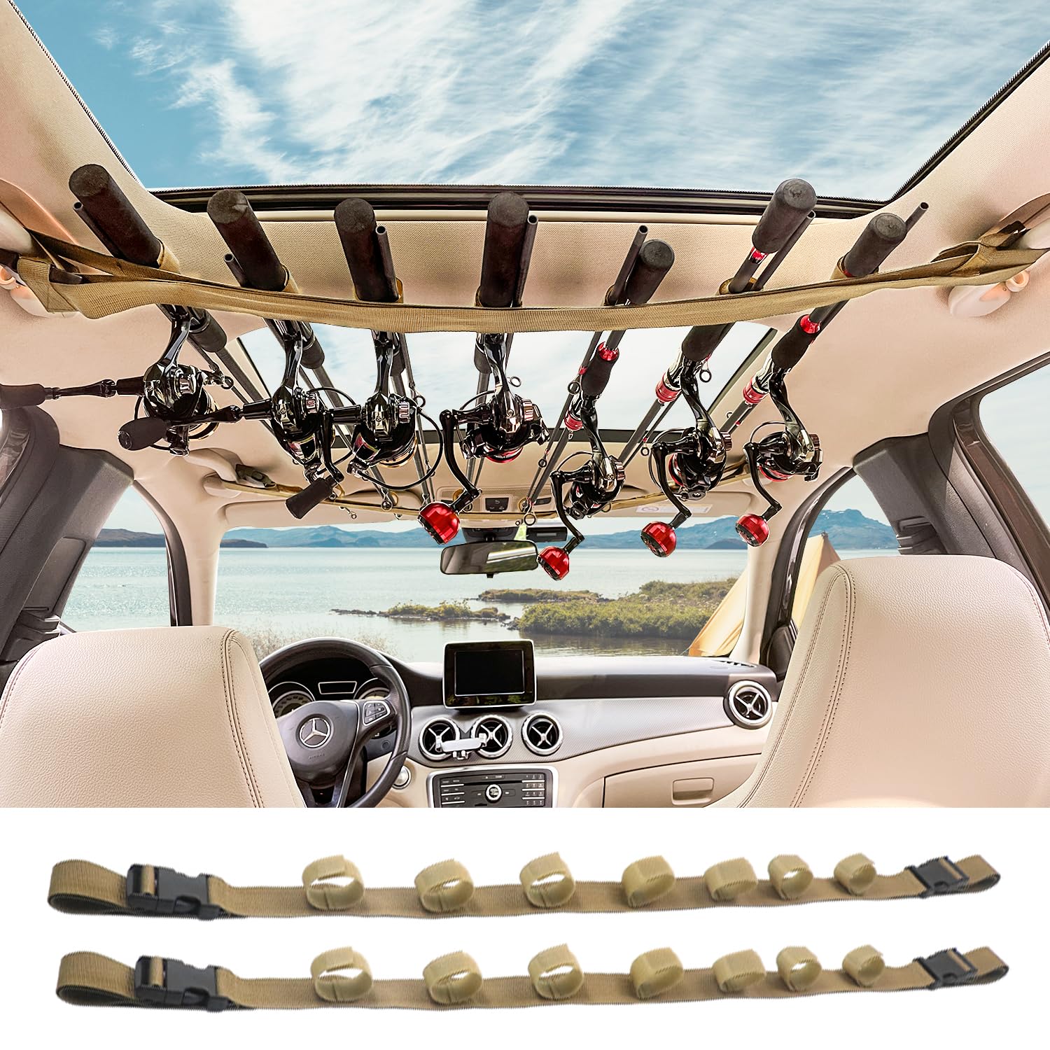 PSKOOK Vehicle Fishing Rod Holder, Fishing Rod Carrier for Car, Fishing ...