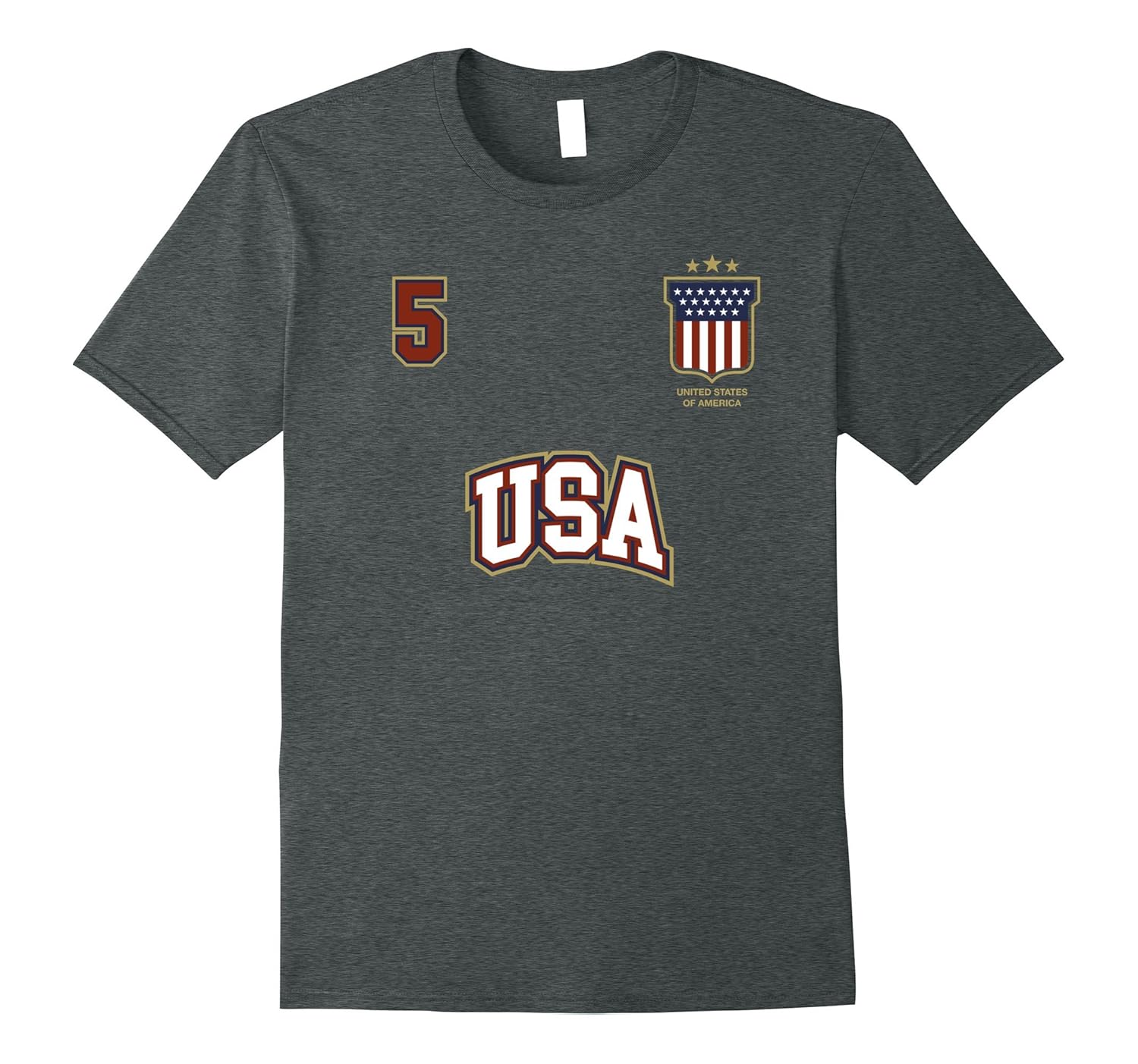 USA Sports Shirt Number 5 BACK American Team United States