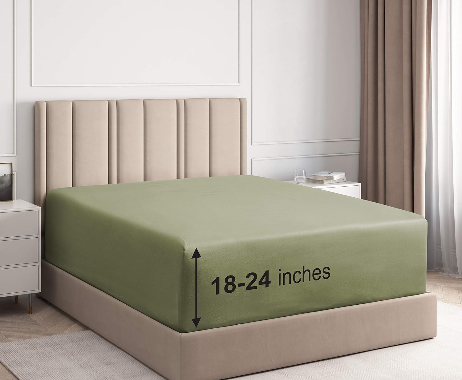 Amazon.com: Extra Deep Pocket Fitted Sheet - Single Fitted Sheet Only ...