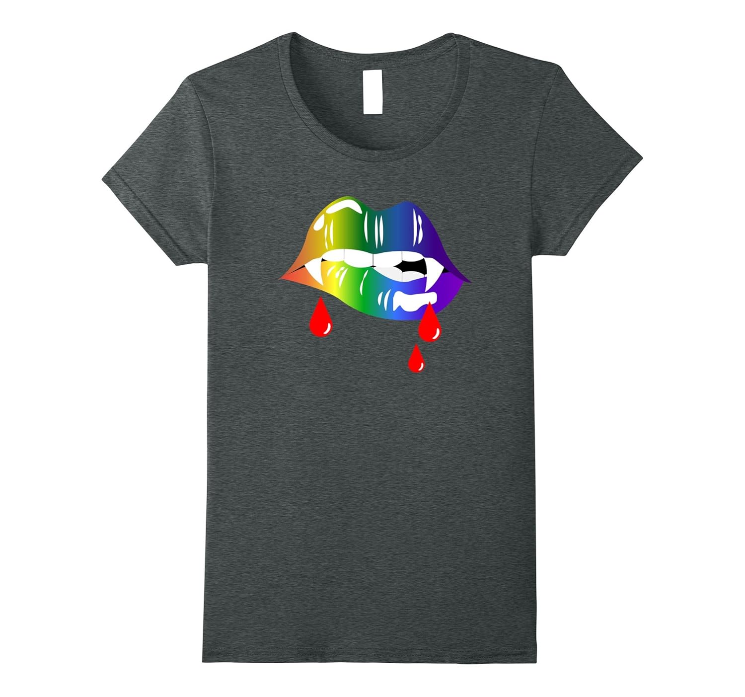 Rainbow Vampire Lips Biting Shirt LGBT Pride-4LVS