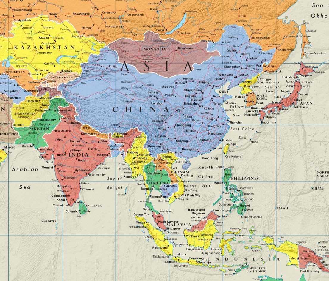 A1 World Wall Map Contemporary Elite Edition, Laminated, 92cm x 61cm by ...