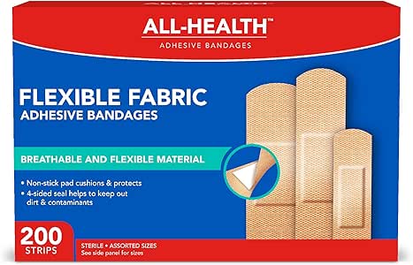Amazon.com: All-Health Flexible Fabric Adhesive Bandages, Assorted ...