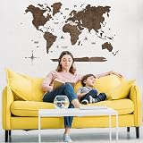 Amazon.com: ENJOY THE WOOD 3D Wood World Map Wall Art Large Wall Décor ...