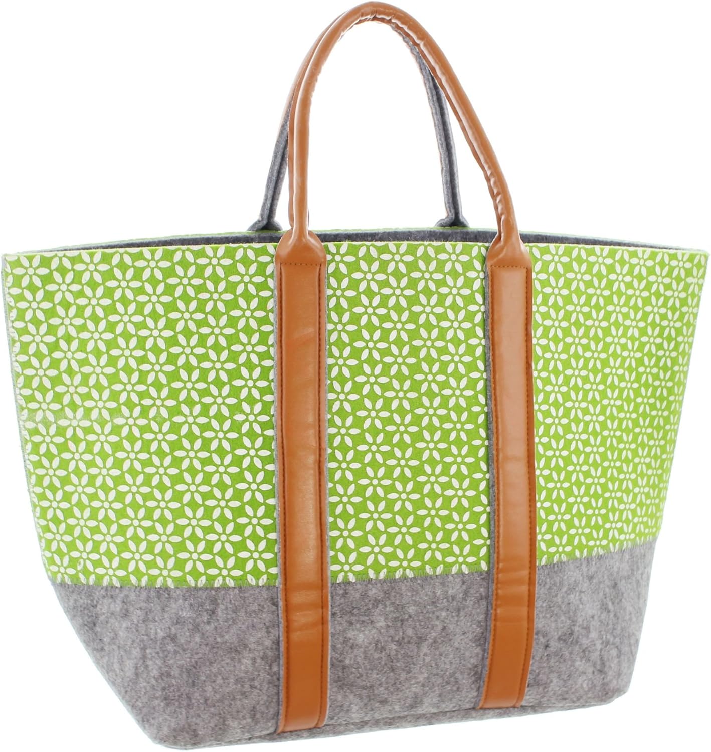 FRANK FLECHTWAREN Filz-Tasche Green Blossom: Amazon.de: Küche & Haushalt