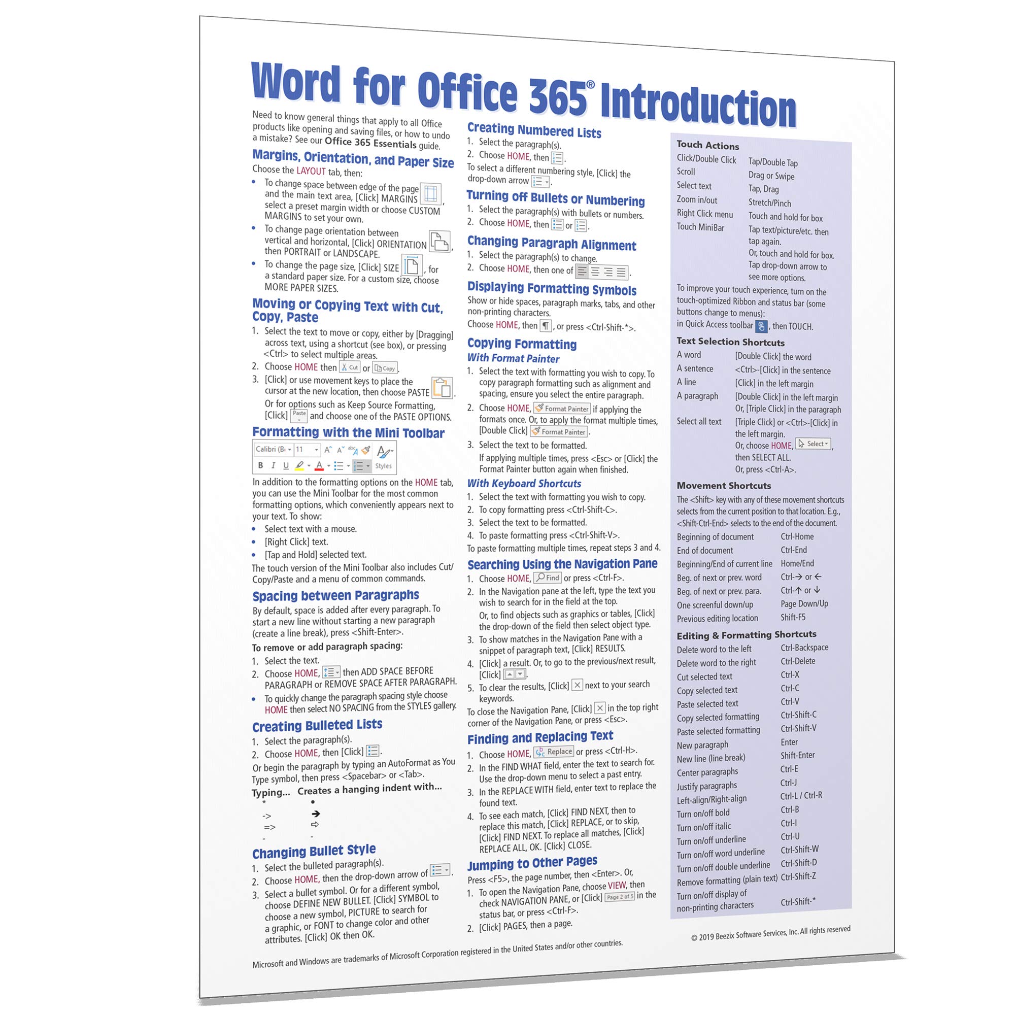 Mua Word for Microsoft 365 (Office 365) Introduction Quick Reference Guide - Windows Version ...