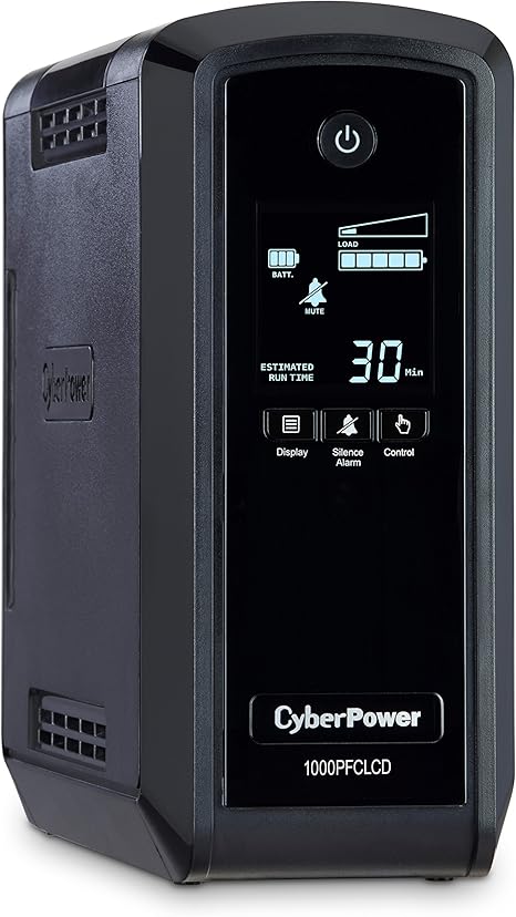 CyberPower CP1000PFCLCD PFC Sinewave UPS 1000VA 600W PFC Compatible ...