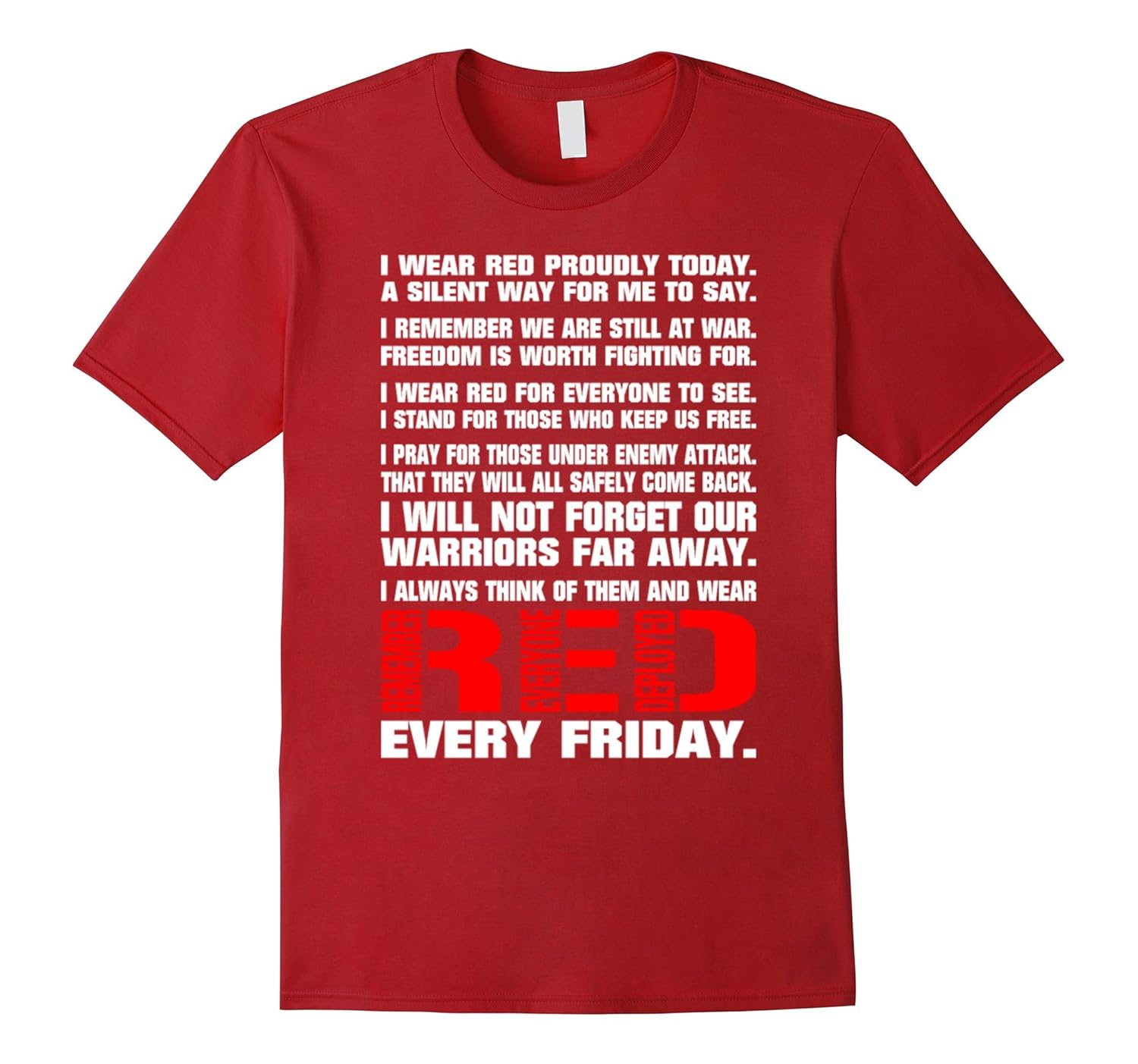 I Always Think Of Them And Wear Red Every Friday T-Shirt-CL – Colamaga