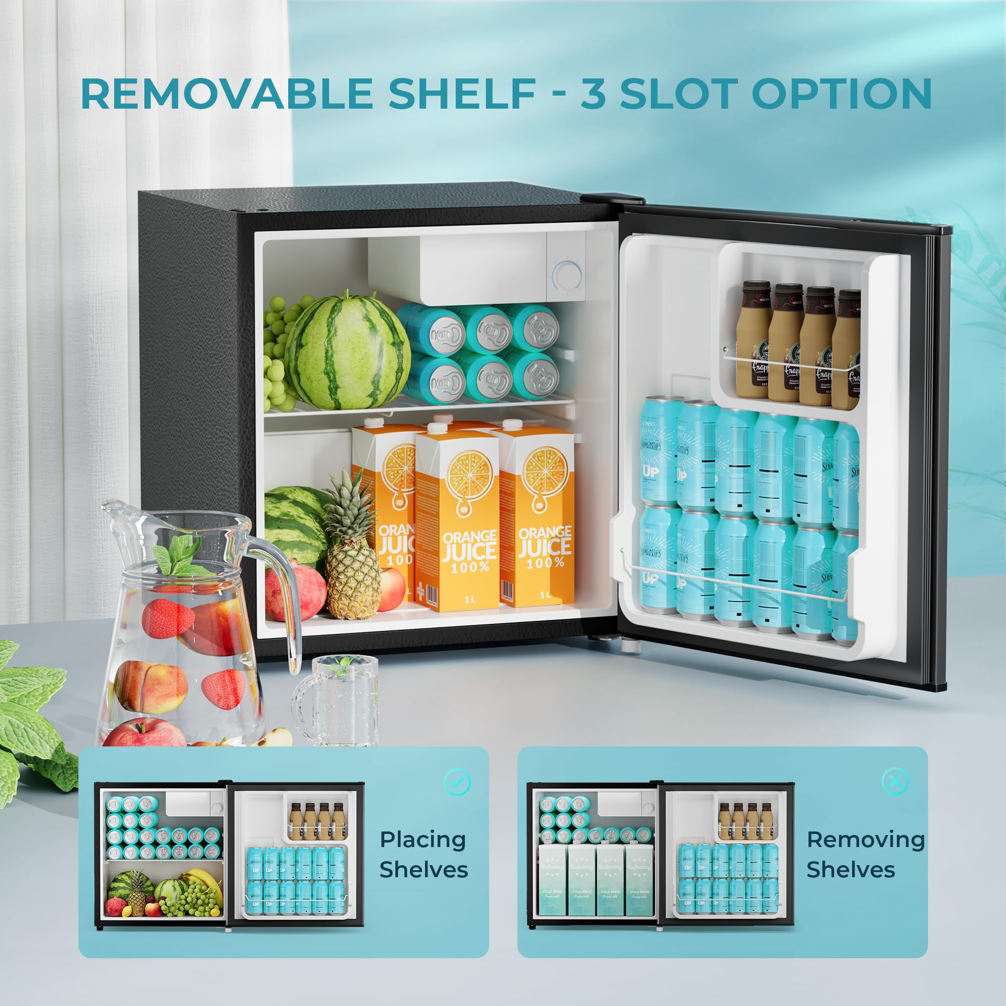 Mua 1.7 Cu.Ft Mini Fridge with Freezer, Reversible Single Door Compact ...