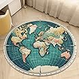 Amazon.com: NAWFIVE Round Rug-3Ft World Map Living Room Area Rug Circle ...