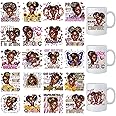 Amazon.com: AFRITEE UV DTF Cup Wraps - 20 Sheets Aesthetic Black Girl UV DTF Decals Tumbler Wrap ...