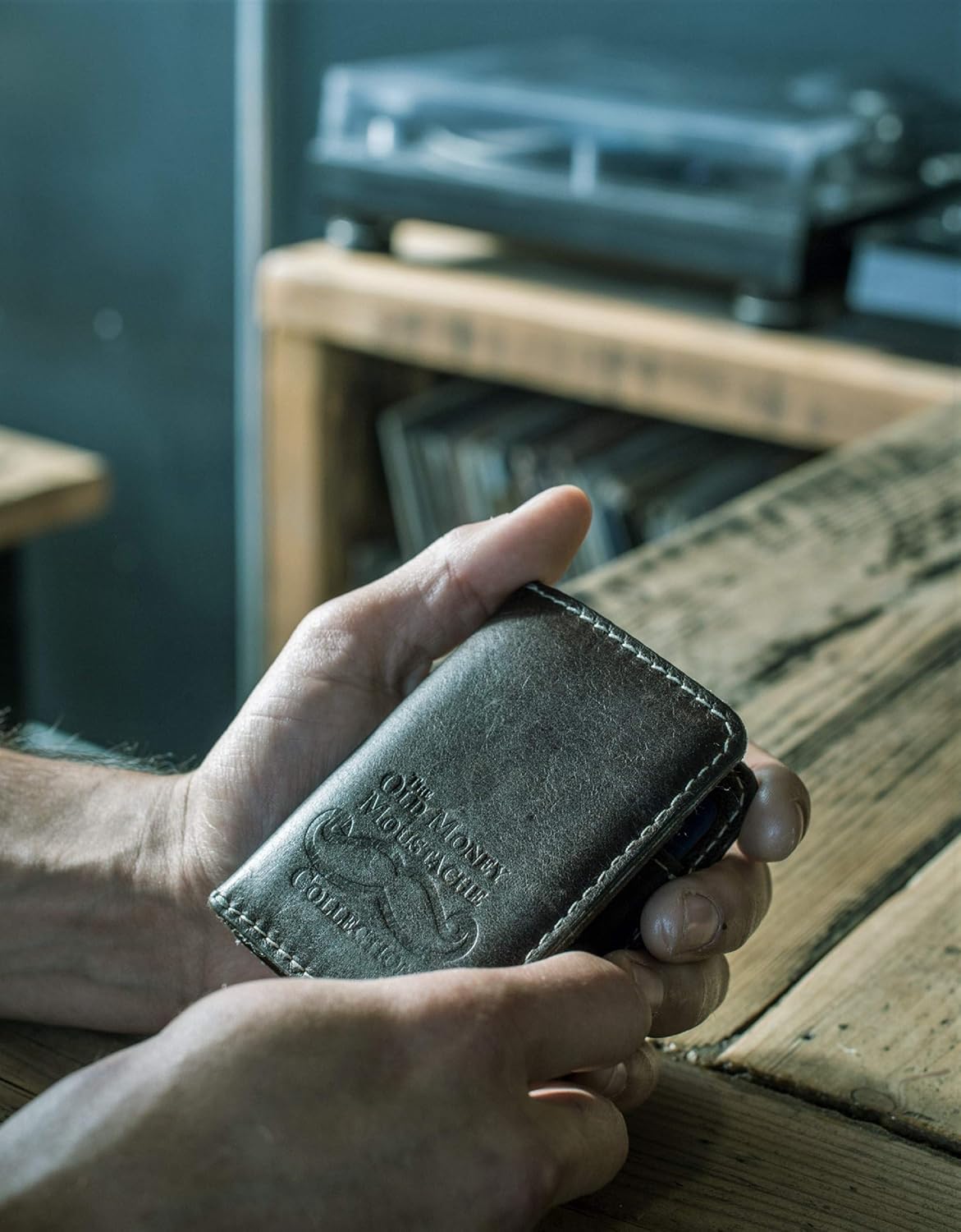 Old Money Moustache – RFIB Blocking Genuine Leather Classic Slim Wallet ...