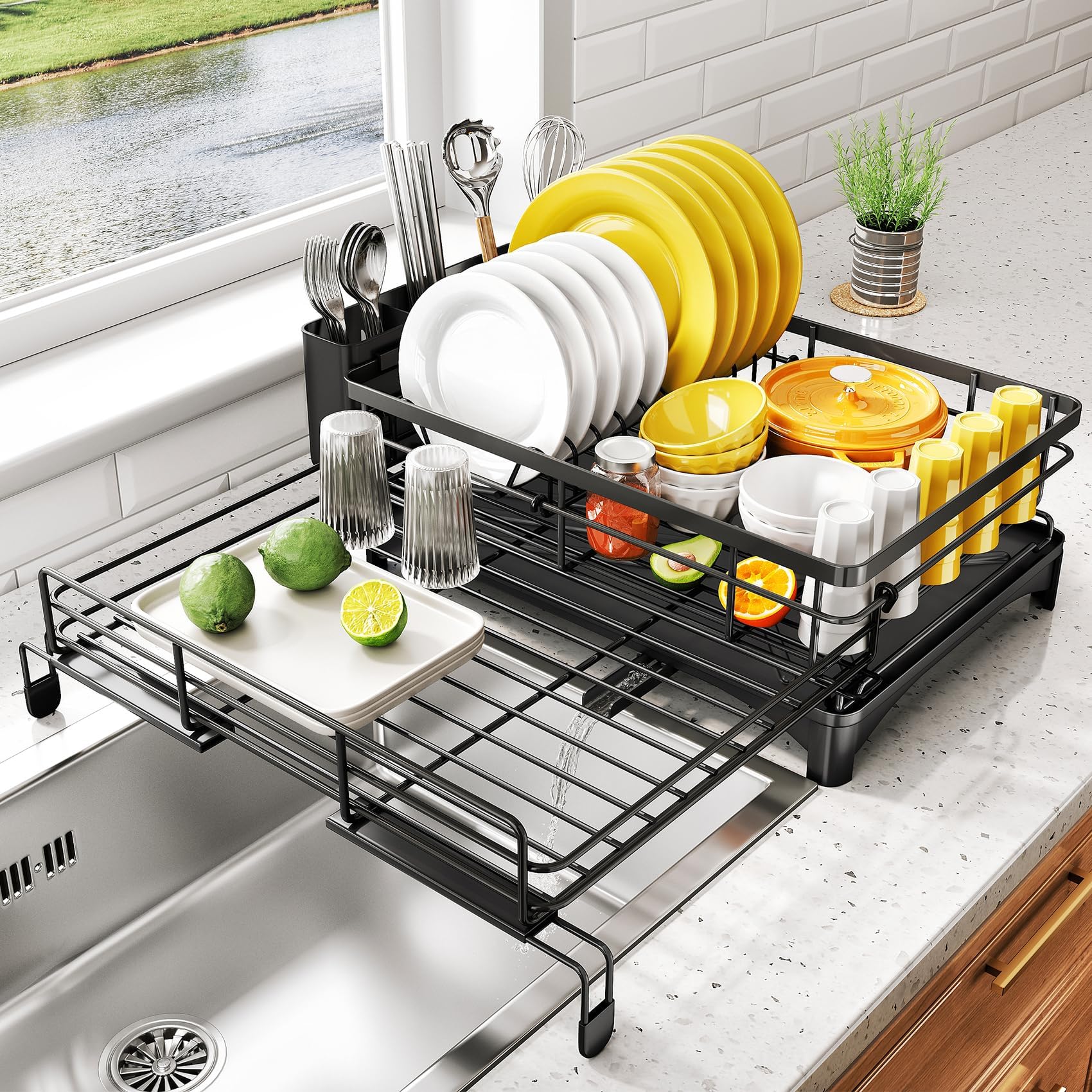 Dish Drying Rack Extendable Dish Rack Large Sink Drying Dish Drainer Dish Drying Rack Extendable Dish Rack Large Sink Drying Dish Drainer