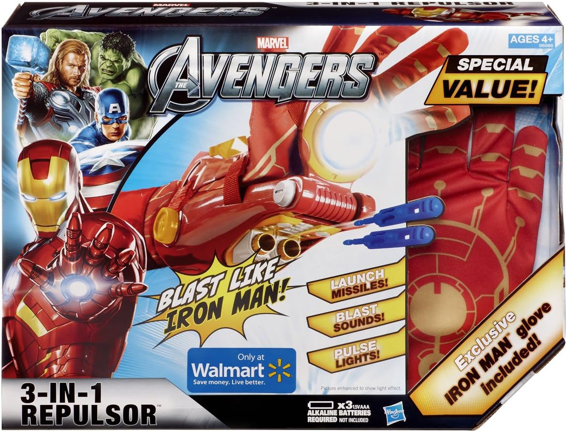 Avengers IRON MAN 3-IN-1 REPULSOR Blaster with Exclusive Glove ...