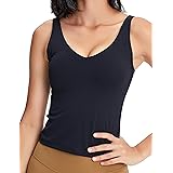 Amazon.com: Yoga Racerback Tank Top for Women with Built in Bra,Women's Padded Sports Bra ...