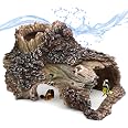 Amazon.com: relaqcc Tree Trunk Cave Aquarium Decoration Reptile Cave ...