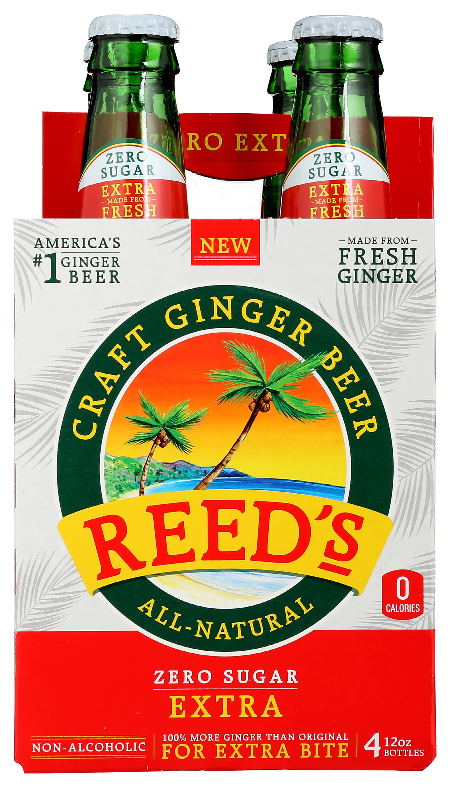 Mua Reeds Ginger Brew, Soda Ginger Beer Zero Sugar Extra, 12 Fl Oz, 4 ...