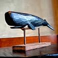Amazon.com: BEAULEMNA Wooden Whale Model with Stand Cute Whale Statue ...