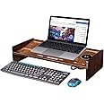 Amazon.com: WAYTRIM Bamboo Wood Monitor Stand Ergonomic Computer Riser ...