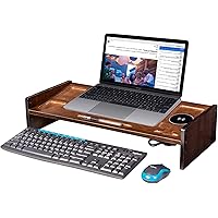 Amazon.com: WAYTRIM Bamboo Wood Monitor Stand Ergonomic Computer Riser ...