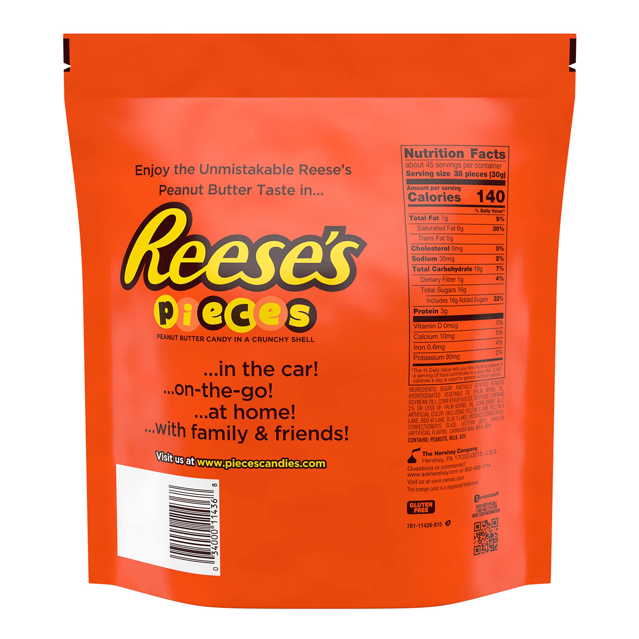Mua REESE'S PIECES Peanut Butter In a Crunchy Shell, Candy Bulk Bag, 48 ...
