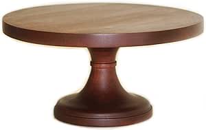 Amazon.com: Rustic Wood Pedestal Cake Stand 16 Inch Round Wedding Cake ...