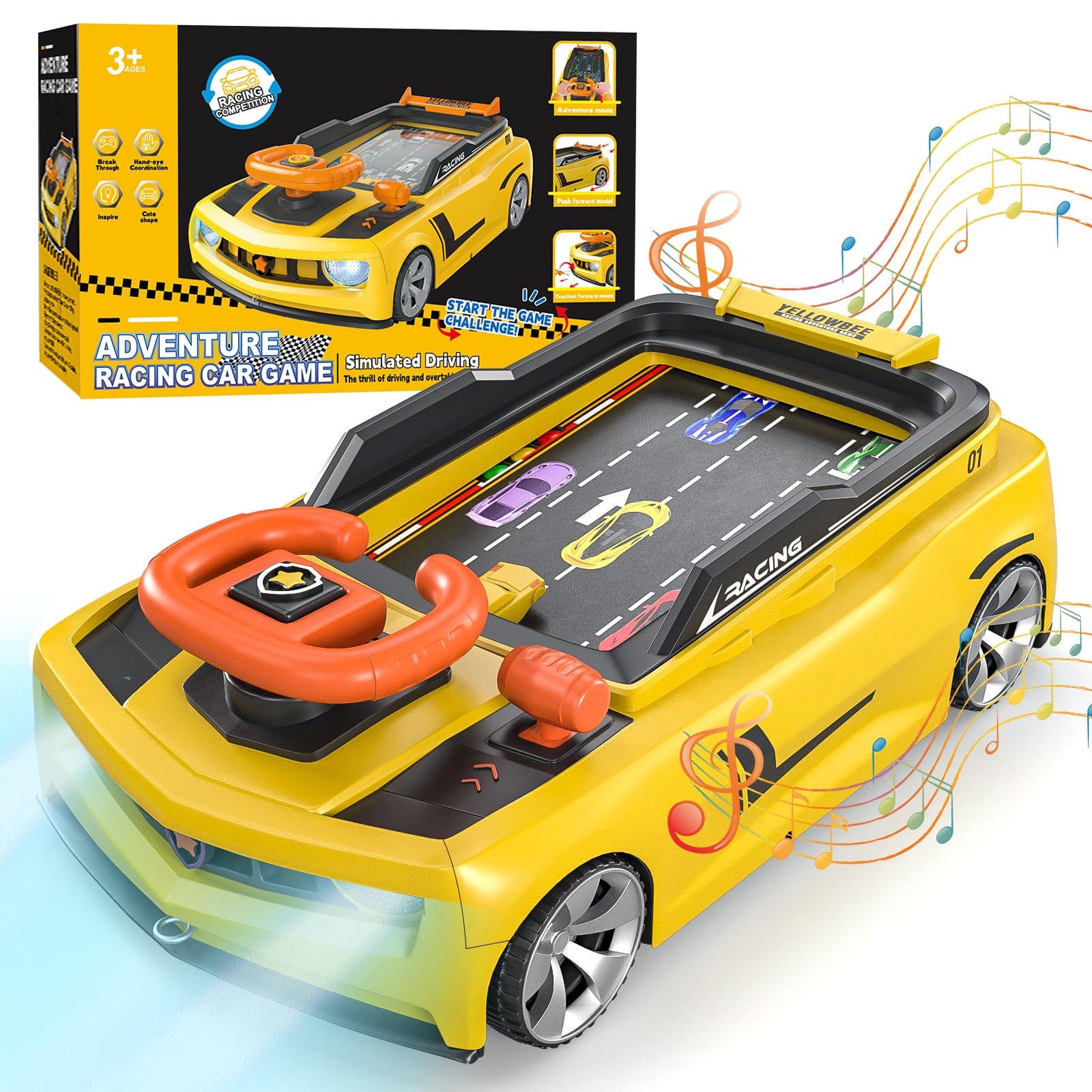 DY-GO Steering Wheel Toys with Music and Light - Kids Simulation Adventure Driving Racing Car ...