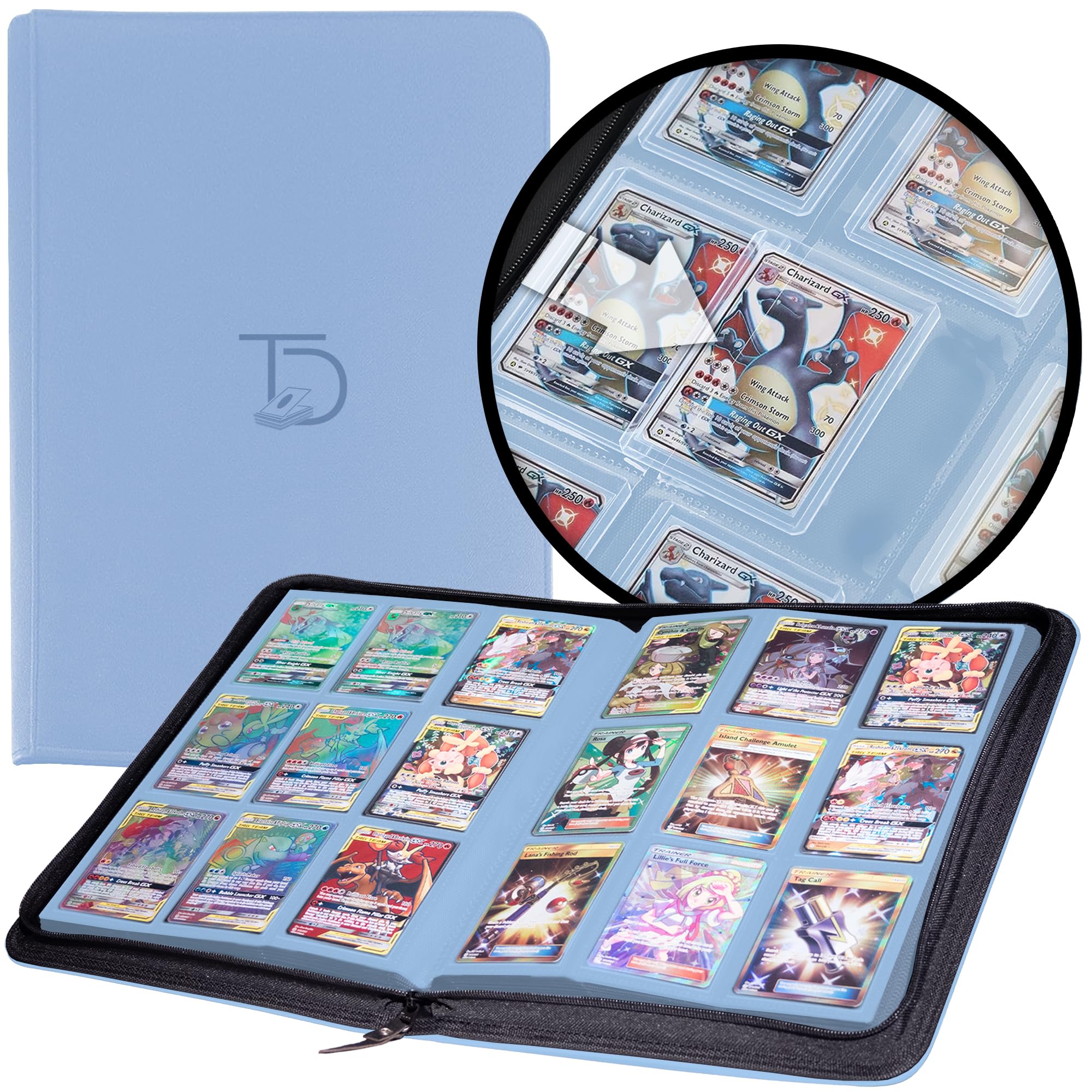 TopDeck 200 TopLoader Binder - 9 Pocket Card Binder Album - TCG Secure Storage Sleeves ...