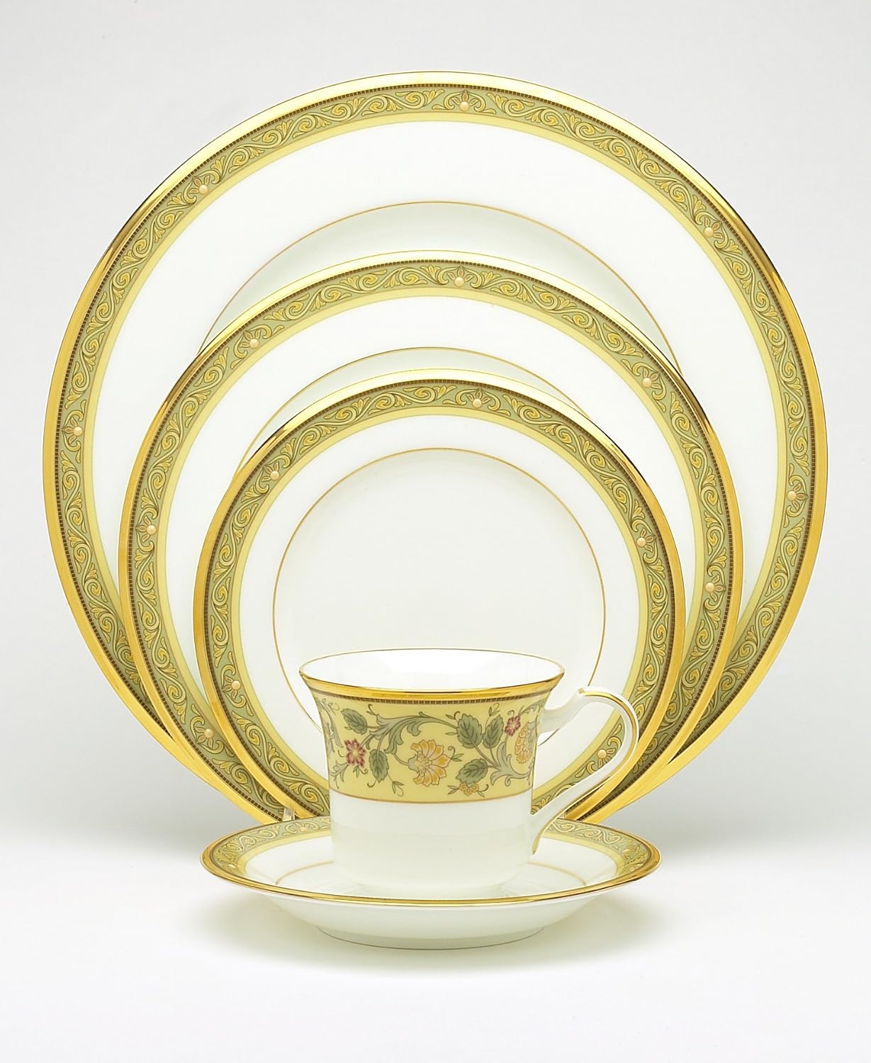 Amazon.com | Noritake Golden Pageantry - 5 piece place setting ...