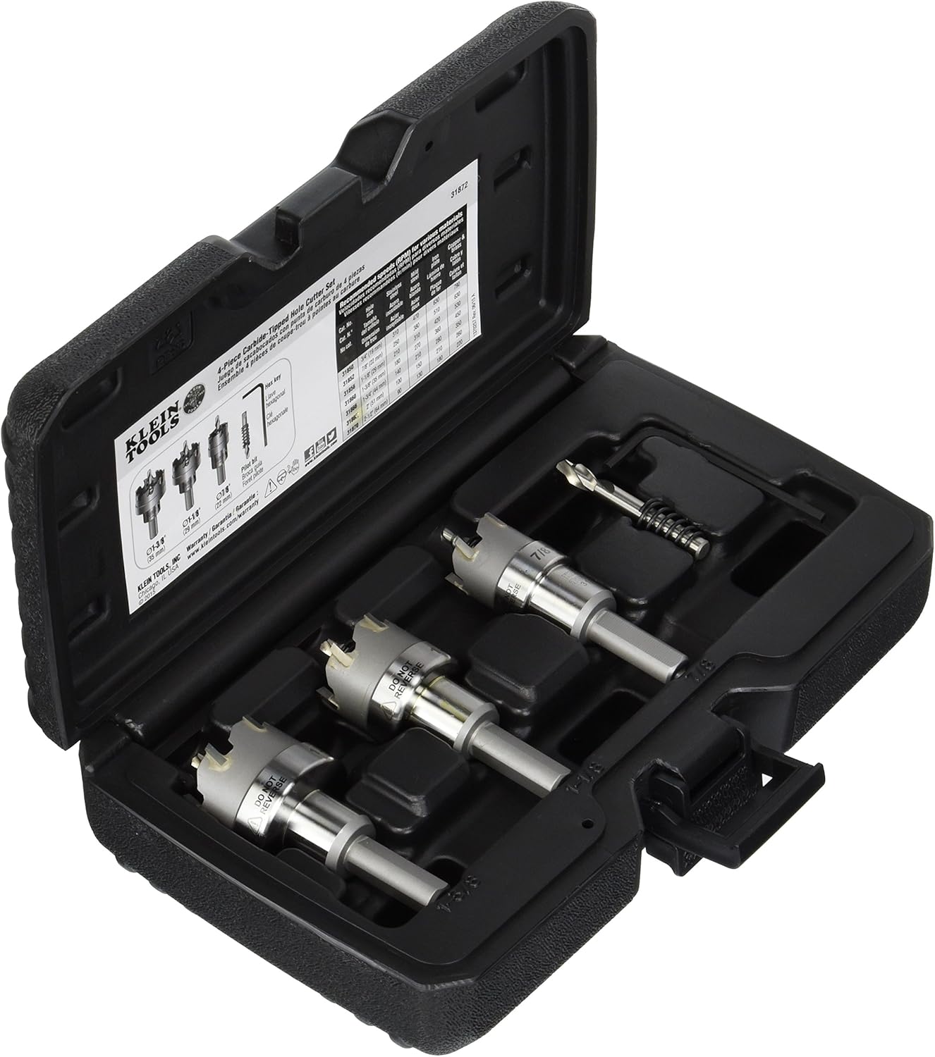 Klein Tools 31872 4-Piece Carbide Hole Cutter Set: Amazon.com.mx ...