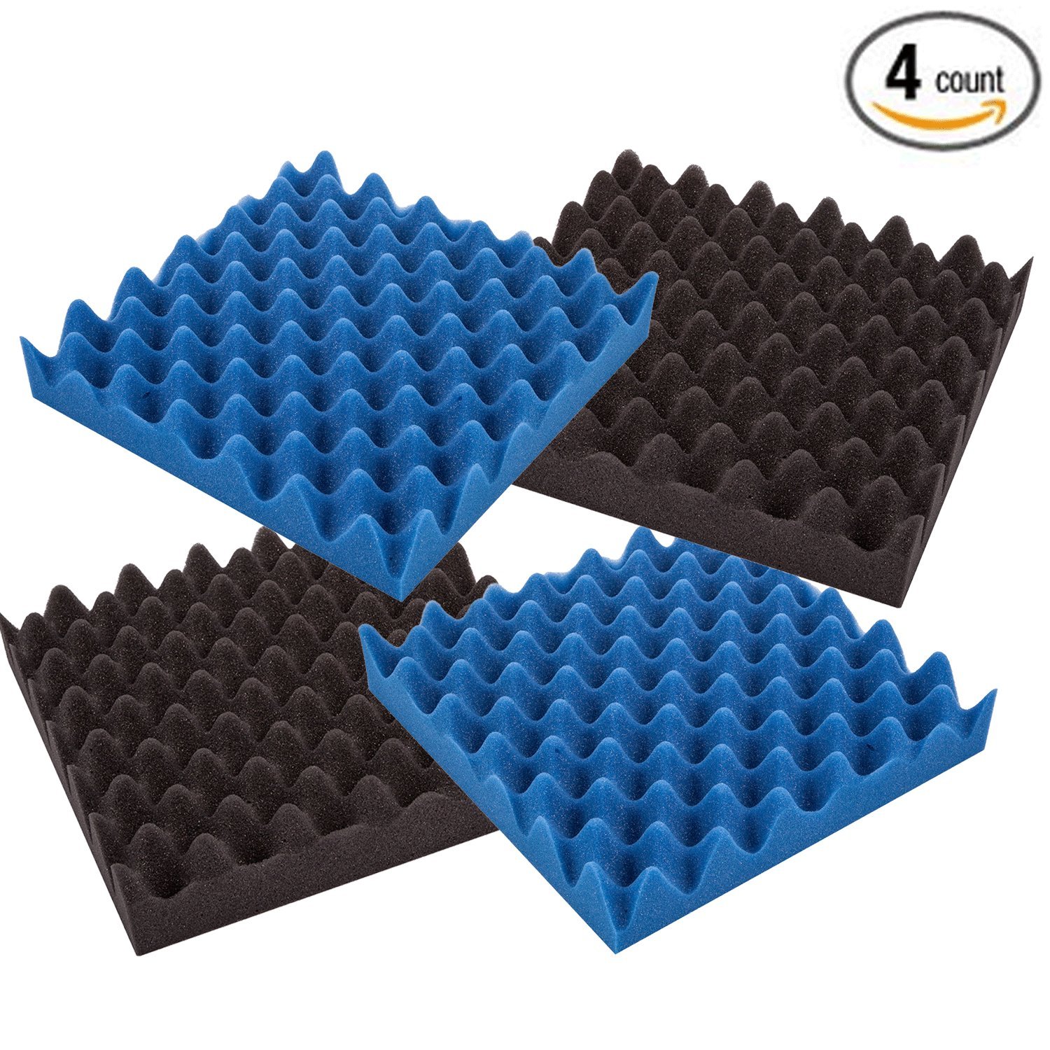 Amazon.com: 4 Pack- Charcoal/Ice Blue Acoustic Panels Studio Foam ...