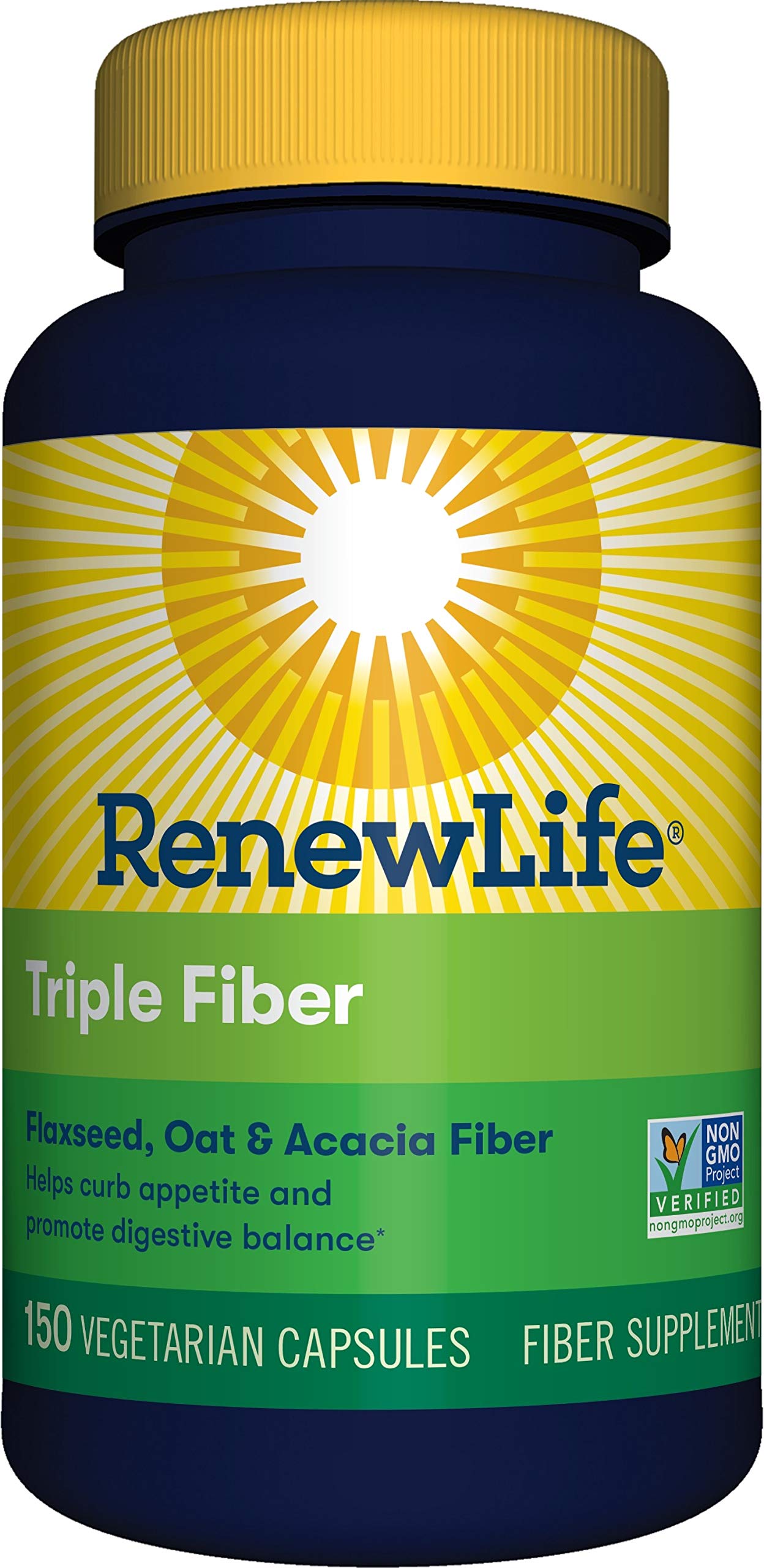 Renew Life Adult Fiber Supplement - Triple Fiber - Dietary Fiber ...