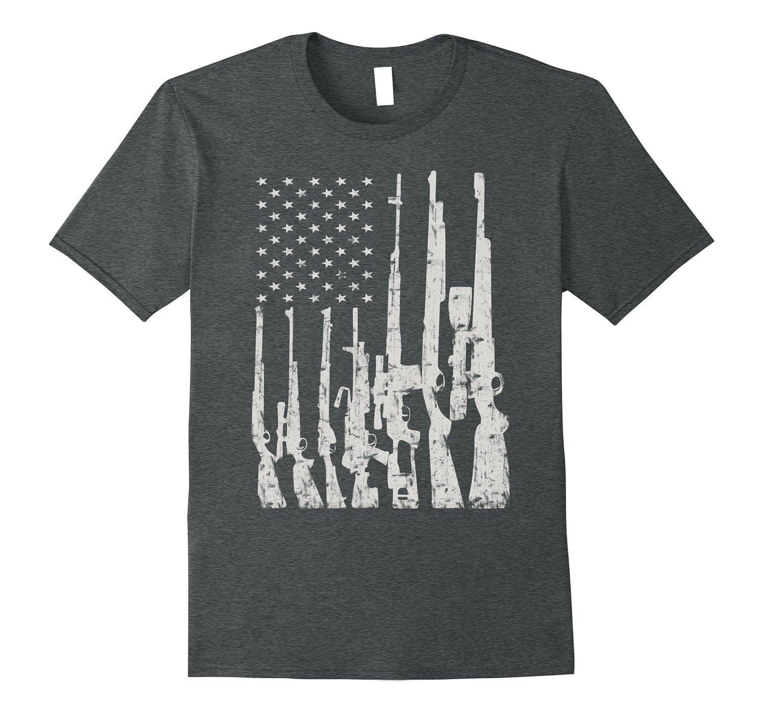 Big American Flag With Machine Guns T-Shirt Gun Flag Shirt-Vaci – Vaciuk